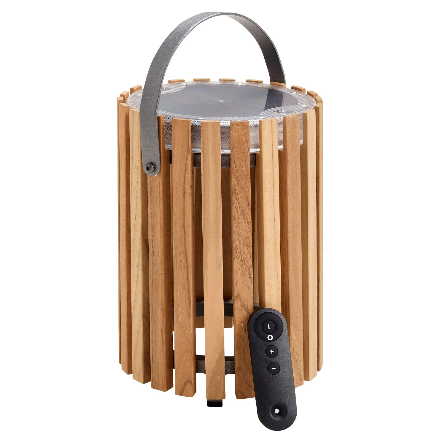 Solpuri Star Solarleuchte klein Aluminium/Teak Anthrazit/Natur