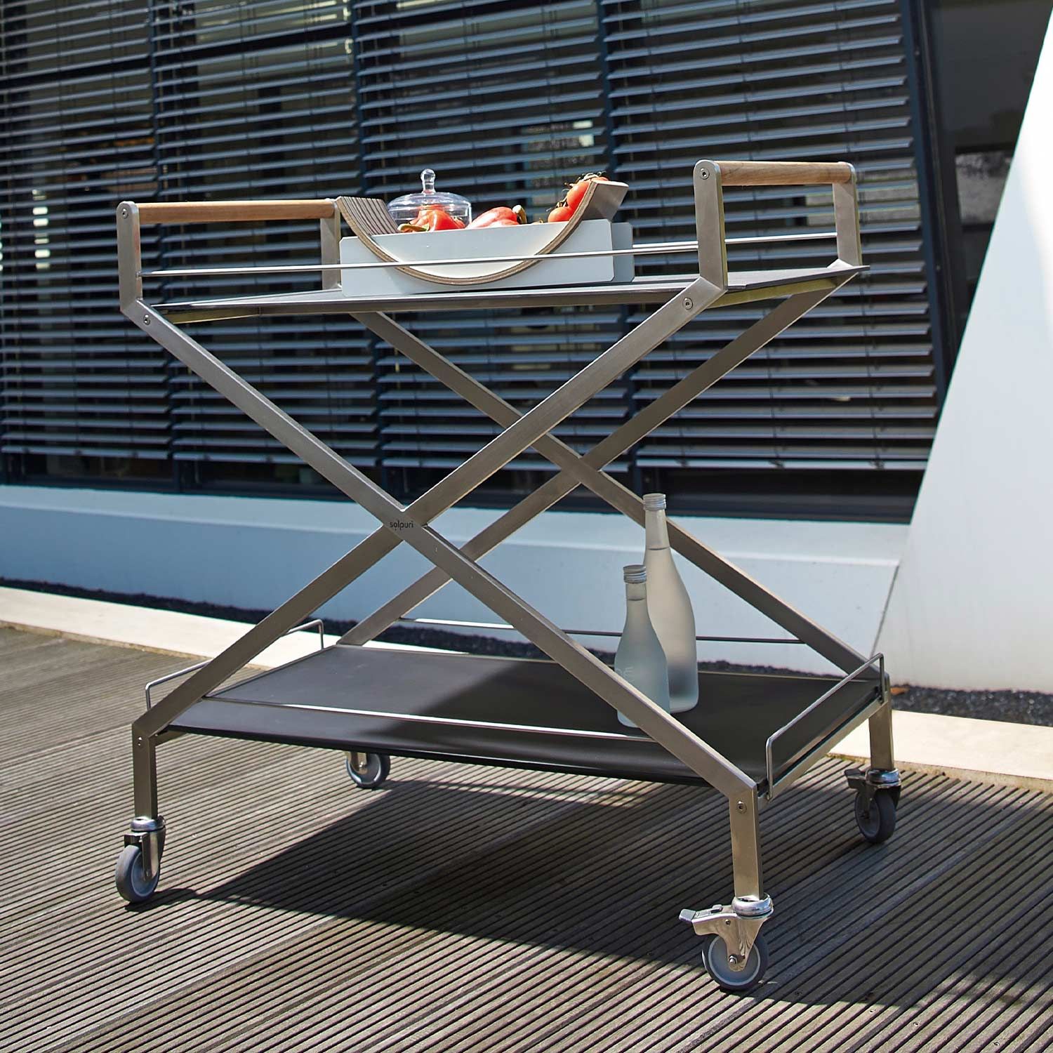 Solpuri Trolley One Servierwagen 90x50cm Edelstahl/Dekton Silber/Bromo ...