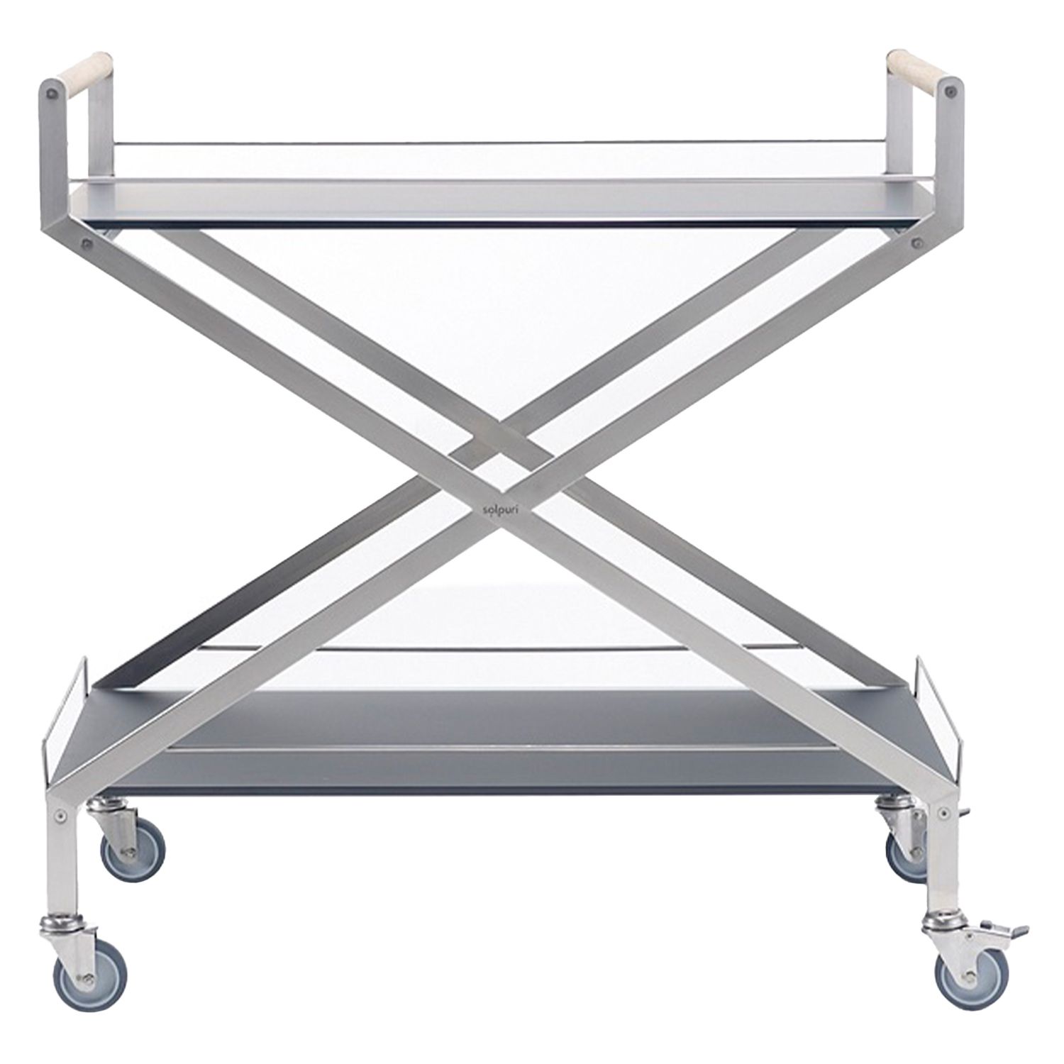 Solpuri Trolley One Servierwagen 90x50cm Edelstahl/Dekton Silber/Bromo ...